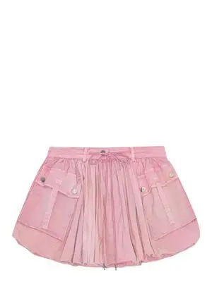 GANNI Drawstring-waist Skirt - Pink