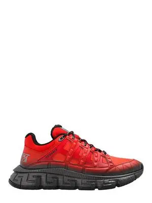 Versace Trigrecain Sneakers - Scarelet Red/gunmetal