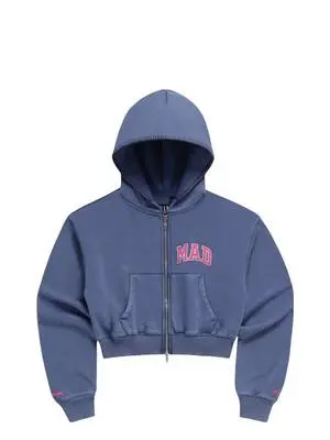 Gap X Madhappy Cropped Full-zip Hoodie - Navy Blue