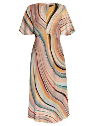 Paul Smith Swirl Bell-sleeve Dress - Pink