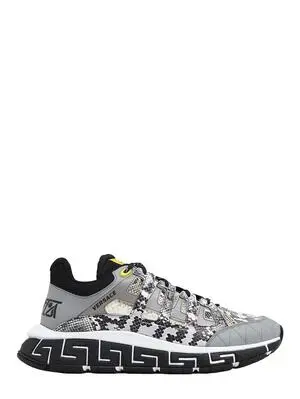 Versace Trigreca Snakeskin Sneakers - Grey