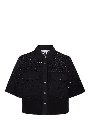 VERONICA BEARD Spruce Embroidered Cotton Shirt