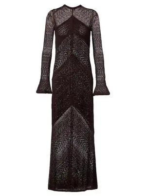 Staud Vera Knitted Open-back Maxi Dress - Brown