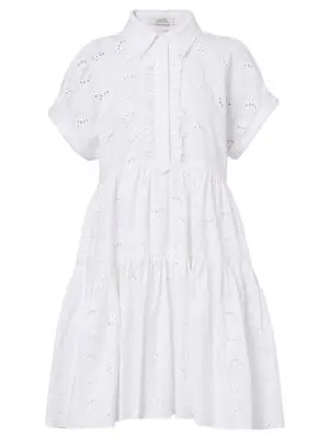 Dorothee Schumacher Cotton Broderie Anglaise Mini Dress - White