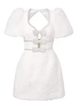 Rebecca Vallance Delilah Bow-detail Embellished Minidress - White