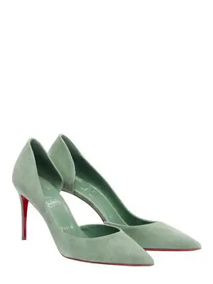 CHRISTIAN LOUBOUTIN Iriza 85 Suede Pumps - Green