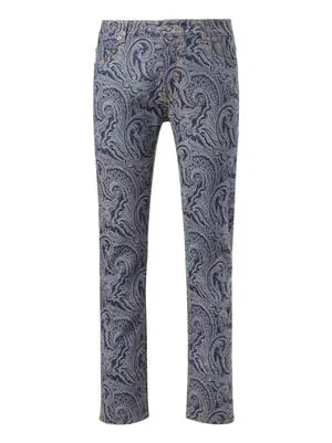 Etro Roma Paisley Slim Jeans - Blue