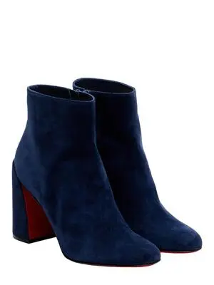 CHRISTIAN LOUBOUTIN Turela 85 Suede Ankle Boots - Blue