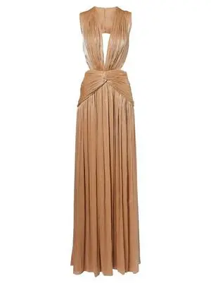 Costarellos Silla Cutout Gathered Gown - Gold