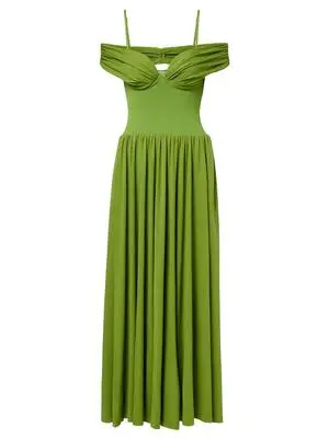 Simkhai Amarantha Draped Midi Dress - Green