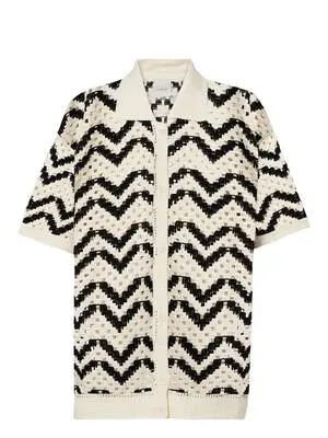 Varley Anais Crochet Cotton Polo Shirt - Multicoloured