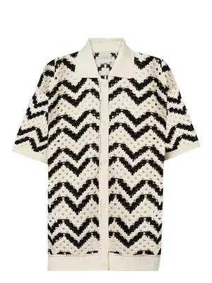 Varley Anais Crochet Cotton Polo Shirt - Multicoloured