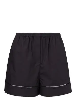 RÓHE Embroidered Cotton Poplin Shorts - Black