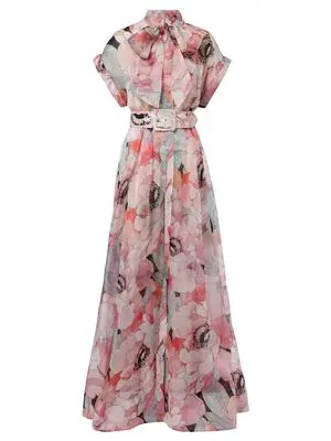 Rebecca Vallance Bridal Bouquet Floral Silk Organza Gown - Pink