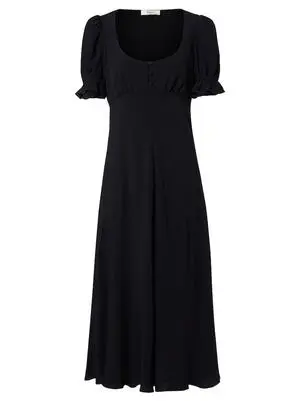 Chloé Gathered Midi Dress - Black