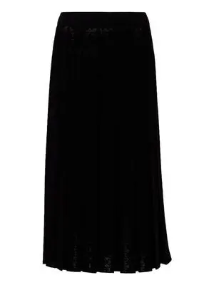 Tory Burch Pleated Midi Skirt - Black