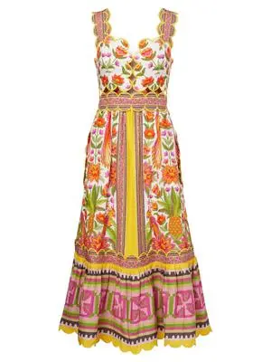 Farm Rio Floral Linen-blend Maxi Dress - Multicoloured