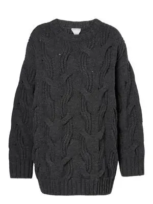Bottega Veneta Cable-knit Wool Sweater - Grey