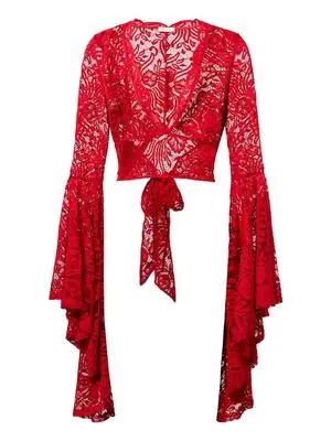 ALEXANDRA MIRO Talia Lace Top - Red