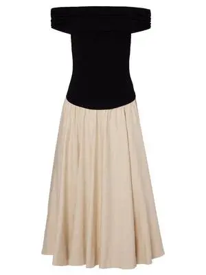 Simkhai Adaline Linen-blend Midi Dress - Black