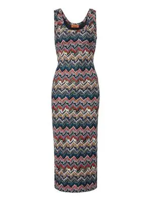 Missoni Zigzag Lamé Midi Dress - Multicoloured