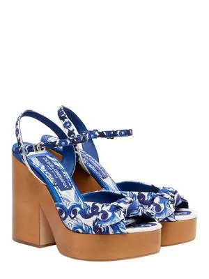 Dolce & Gabbana Majolica Sandals Blue