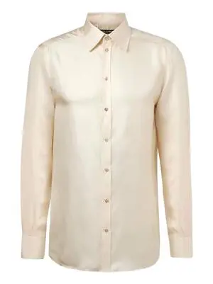 Dolce & Gabbana Silk Twill Dress Shirt - Beige