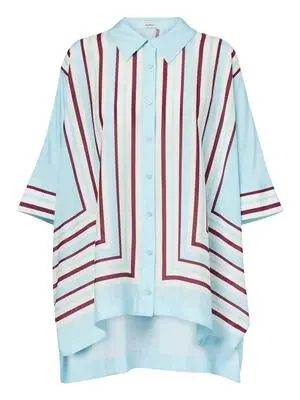 Simkhai Bowman Printed Oversized Shirt Blue