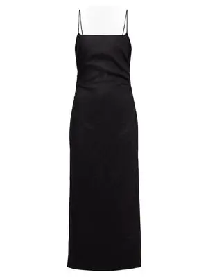 SIR. Linen Midi Dress - Black