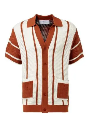Frescobol Carioca Fabricio Crochet Cotton Shirt - Orange