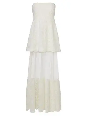 Simkhai Marella Chiffon Bustier Dress - White