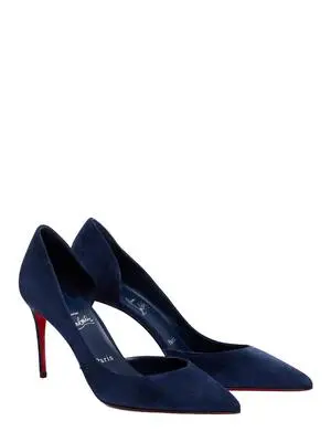 CHRISTIAN LOUBOUTIN Iriza 85 Suede Pumps - Blue