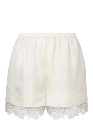 RÓHE Lace-trimmed Silk Shorts - White