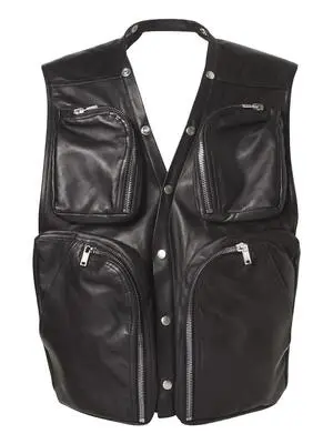 Rick Owens Lamb Leather Vest - Black