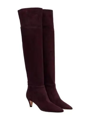 GIANVITO ROSSI 55 Suede Knee-high Boots - Burgundy