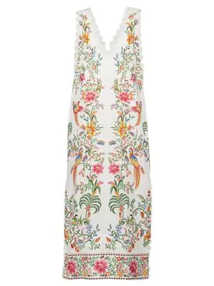 Farm Rio Printed Linen Maxi Dress - Multicoloured