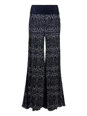 ALEXANDRA MIRO Paloma Lace Wide-leg Pants - Blue