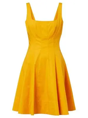 Staud Wells Cotton Poplin Mini Dress - Yellow