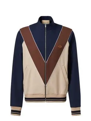 Valentino Garavani Colorblocked Logo Zip-up Sweatshirt - Blue