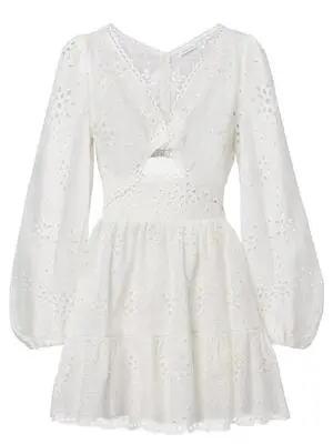 ALEXANDRA MIRO Mariah Cotton Mini Dress - White