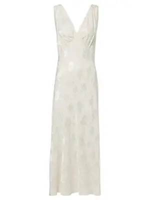 Rixo Sandrine Floral Jacquard Midi Dress - White