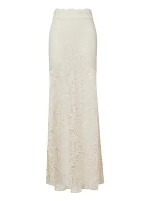 ALEXANDRA MIRO Juniper Semi-sheer Lace Maxi Skirt - White