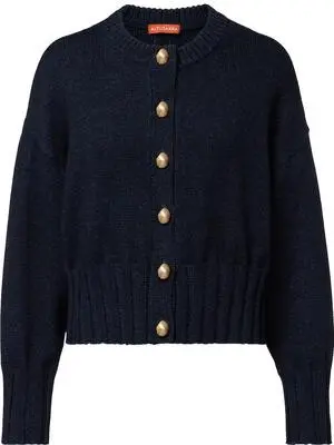 Altuzarra Liam Cotton And Silk-blend Cardigan - Blue
