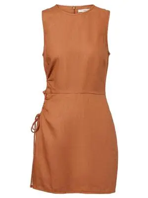 SIR. D'orsay Linen Mini Dress - Brown