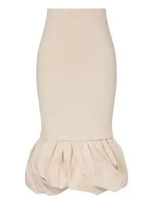 Simkhai Camille Ruffled Linen-blend Midi Skirt - Beige