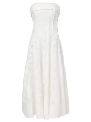 Simkhai Imogen Jacquard Bustier Dress - White