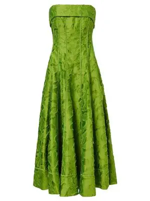 Simkhai Imogen Jacquard Bustier Dress - Green
