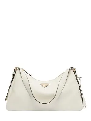 Prada Aimée Large Leather Shoulder Bag - White