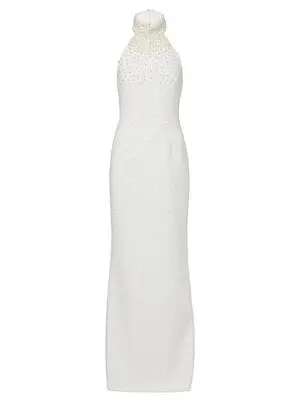 Rebecca Vallance La Peregrina Crêpe Gown - White