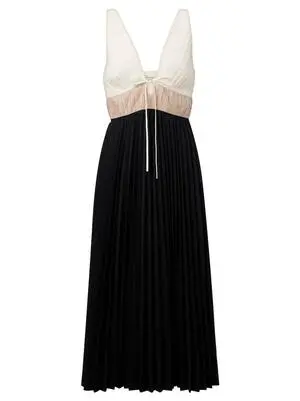 Simkhai Stephanie Pleated Poplin Midi Dress - Multicoloured